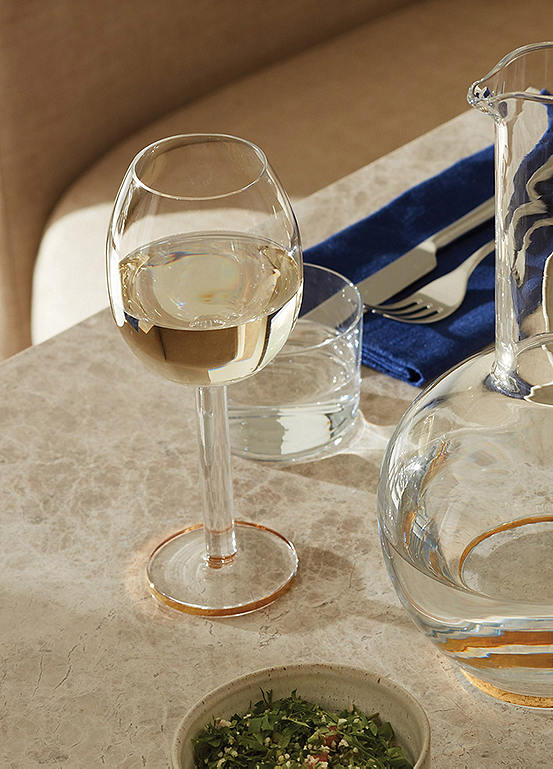 LSA Luca Wine Glass 300ml Gold X 2 | Kaleidoscope