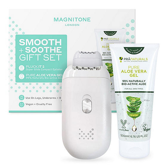 Magnitone Smooth + Soothe Gift Set - PluckIt2 Epilator + Aloe Vera Gel ...
