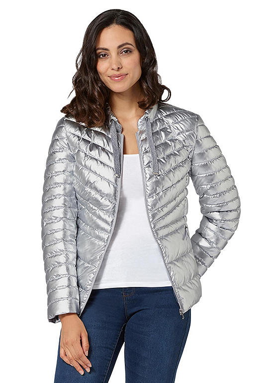 Metallic Quilted Zip-Up Jacket by Witt | Kaleidoscope