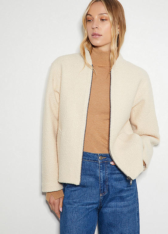 Monsoon Jade Boucle Bomber Jacket | Kaleidoscope