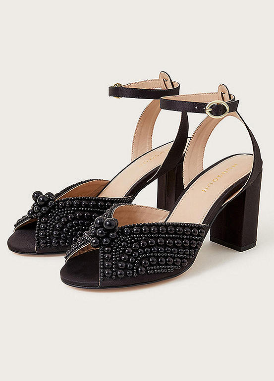 Monsoon Pearl Block Heeled Sandals | Kaleidoscope