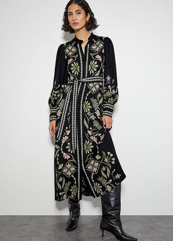 Monsoon Sabrina Floral Print Maxi Dress Kaleidoscope