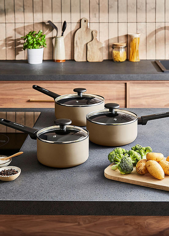 Morphy Richards 3 Piece Recycled Aluminium Saucepan Set | Kaleidoscope