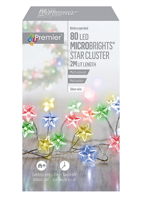 Multi Action Multicoloured LED MicroBright Star Cluster Lights ...