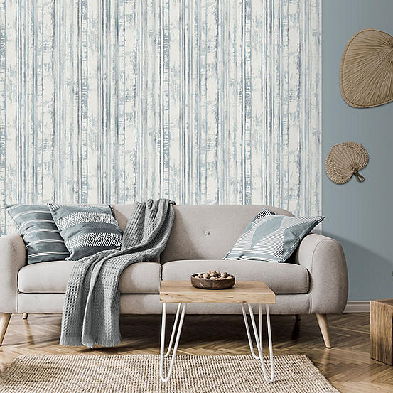 Muriva Distressed Stripe Wallpaper | Kaleidoscope