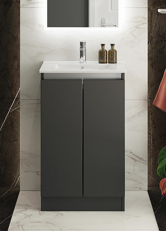 Newland 500 Slimline Floor Standing Bathroom Basin Unit | Kaleidoscope