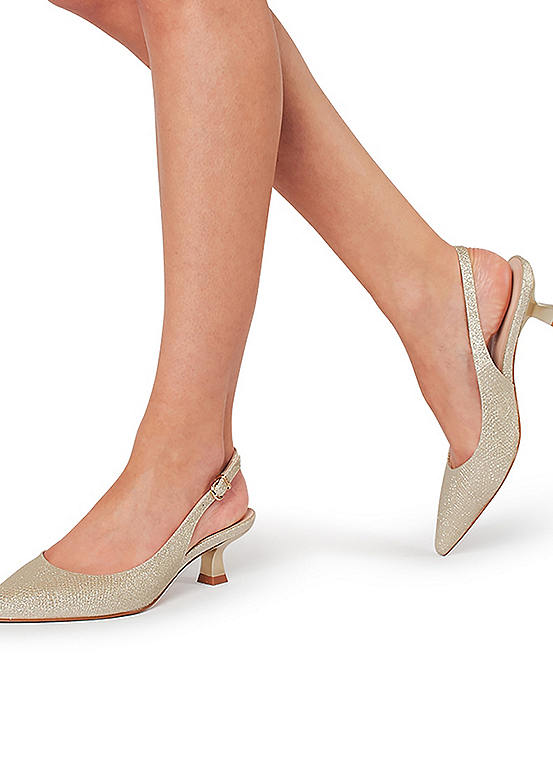 Paradox London ’Talia’ Champagne Heeled Slingback Pointed Court Shoes | Kaleidoscope
