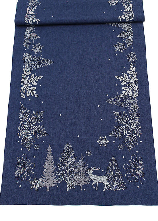 Peggy Wilkins Blue Neve Table Runner | Kaleidoscope
