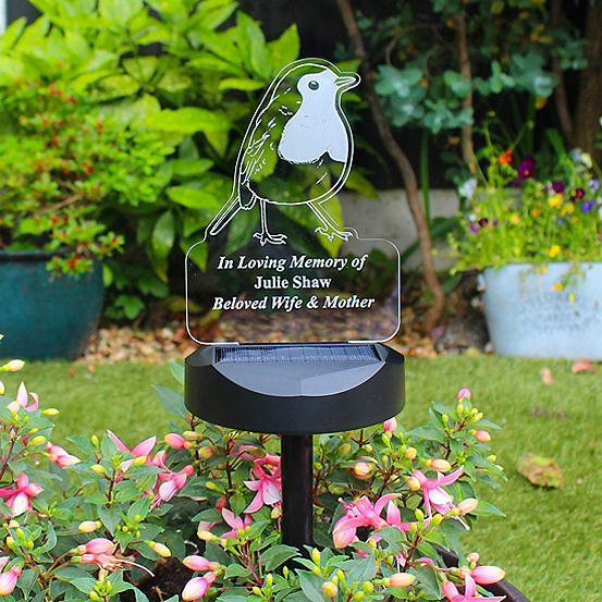 Personalised Robin Outdoor Garden Solar Light | Kaleidoscope