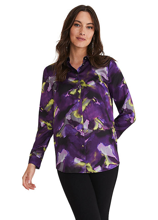Phase Eight Adelita Satin Shirt | Kaleidoscope