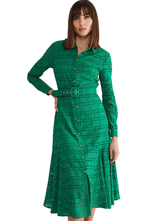 Phase Eight Amalie Broderie Shirt Midi Dress | Kaleidoscope