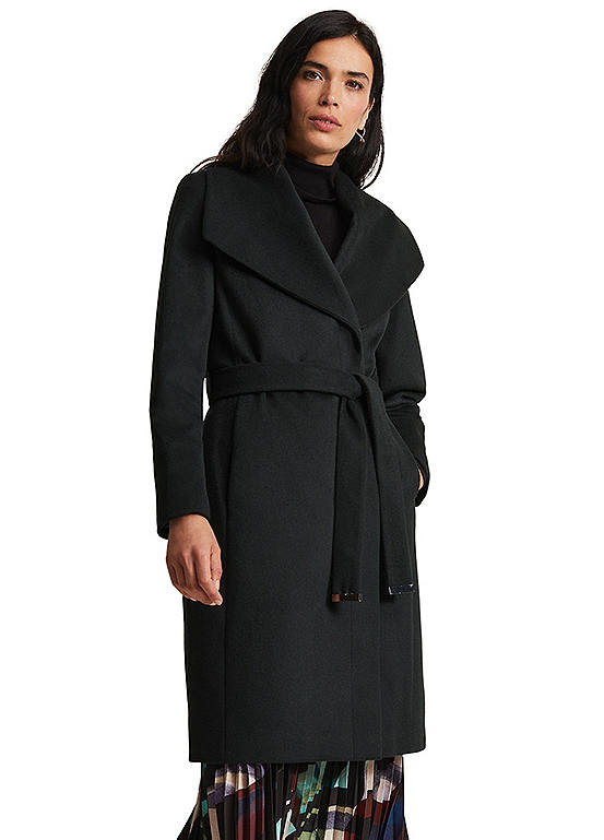 Phase Eight Nicci Dark Green Wool Smart Coat | Kaleidoscope