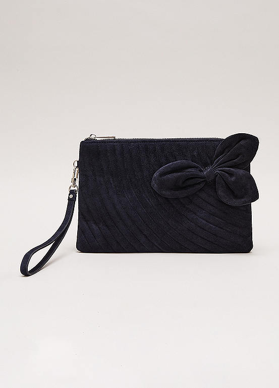 Phase Eight Suede Structured Bow Clutch Bag | Kaleidoscope
