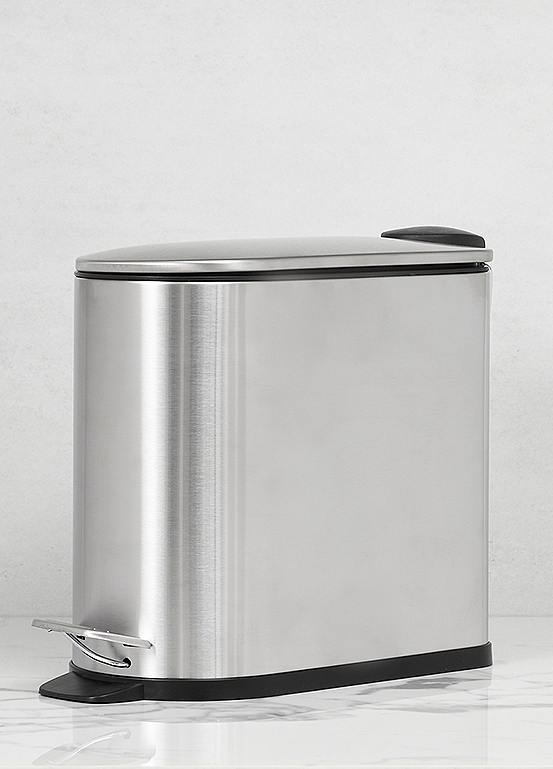 Pifco Oval 5L Bin Stainless Steel Waste Bin | Kaleidoscope