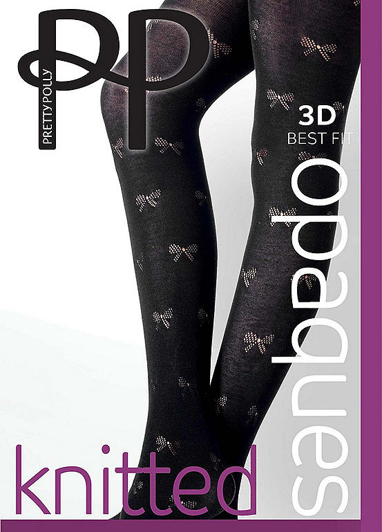 Pretty Polly All Over Pattern Bow Opaque Tights | Kaleidoscope