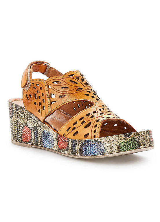 Riva Snake Wedge Sandals | Kaleidoscope