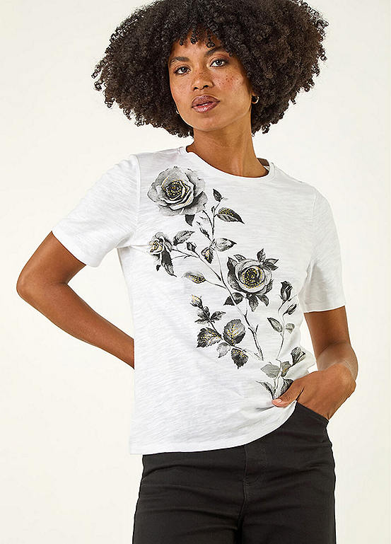 Roman Floral Print Cotton Top | Kaleidoscope