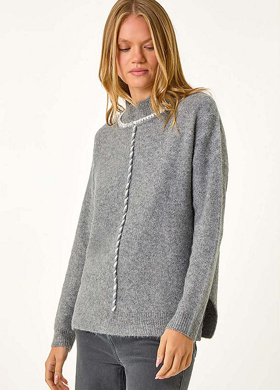 Roman Funnel Neck Seam Detail Jumper | Kaleidoscope