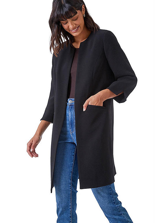 Roman Originals Smart Longline Textured Jacket | Kaleidoscope