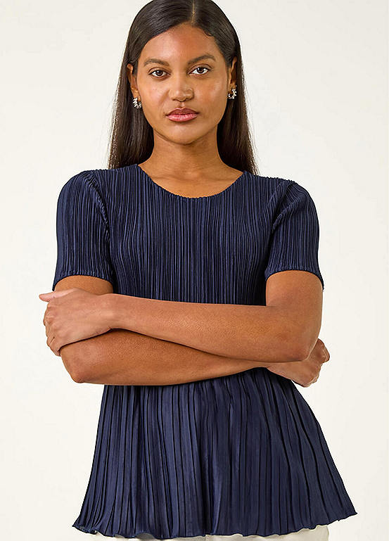 Roman Plisse Short Sleeve Top | Kaleidoscope