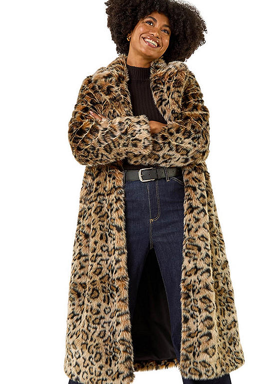 Roman Premium Animal Faux Fur Coat | Kaleidoscope