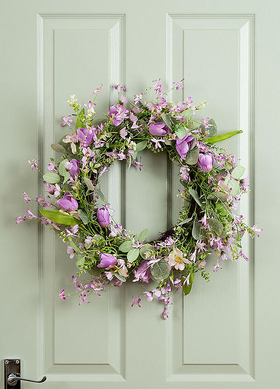 Scottish Everlastings Ltd 55cm Tulip Wreath | Kaleidoscope