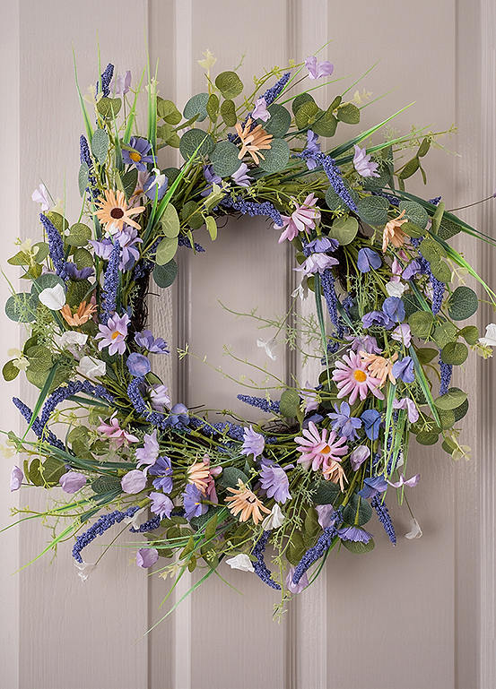 Scottish Everlastings Ltd 56cm Spring Floral Wreath - Purples ...