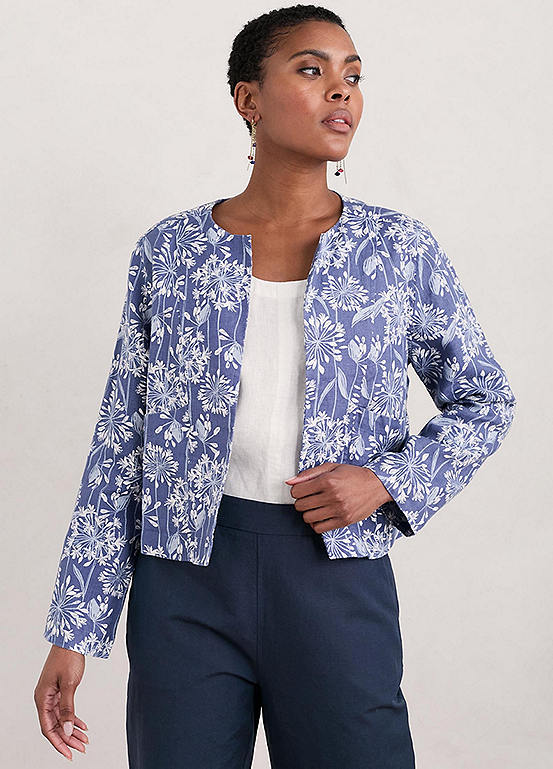 Seasalt Cornwall Blue Country Lane Linen Jacket | Kaleidoscope