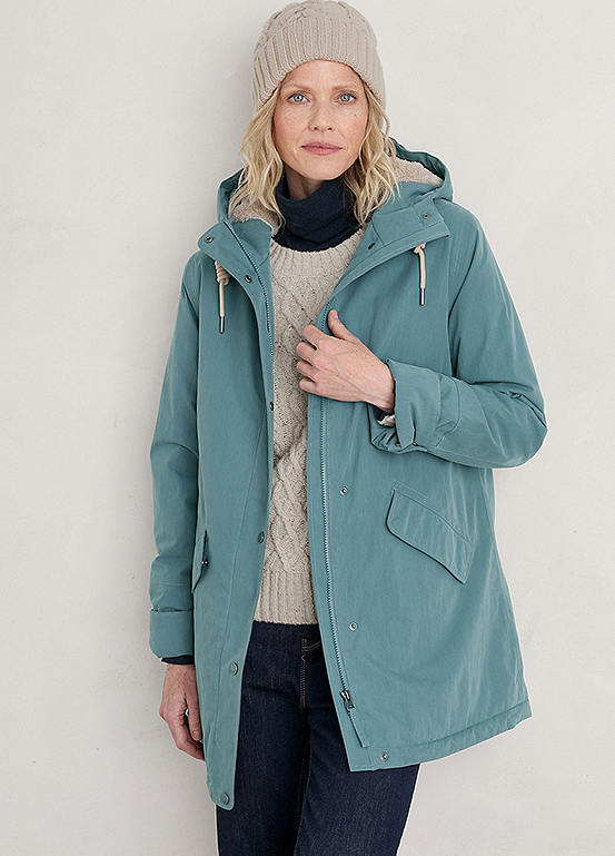 Seasalt Cornwall Blue River Sea Waterproof Winter Coat | Kaleidoscope