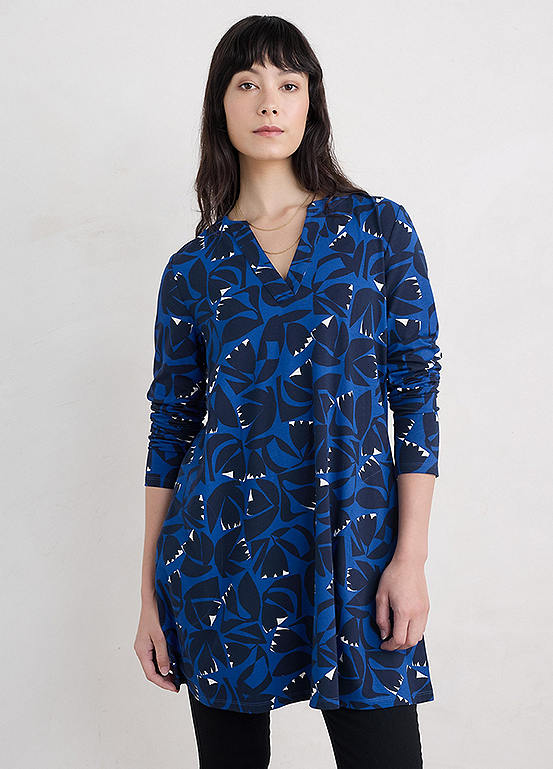 Seasalt Cornwall Blue Wreathe Jersey Tunic | Kaleidoscope