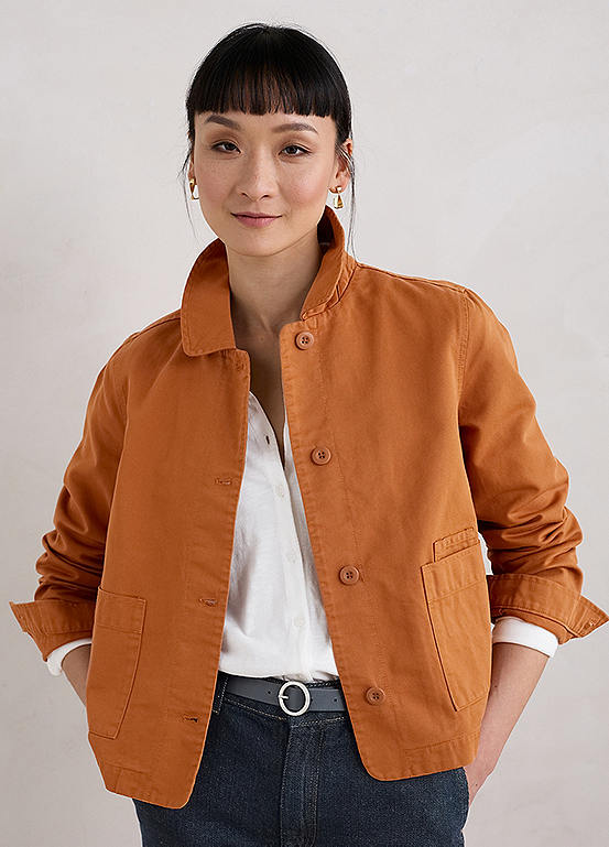 Seasalt Cornwall Brown Coombe Lane Cotton Jacket | Kaleidoscope