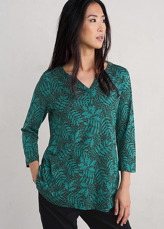 Seasalt Cornwall Green Risso Jersey Top | Kaleidoscope