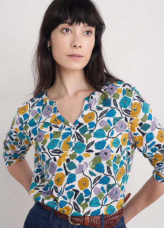 Seasalt Cornwall Multi Waterflow Printed Top | Kaleidoscope