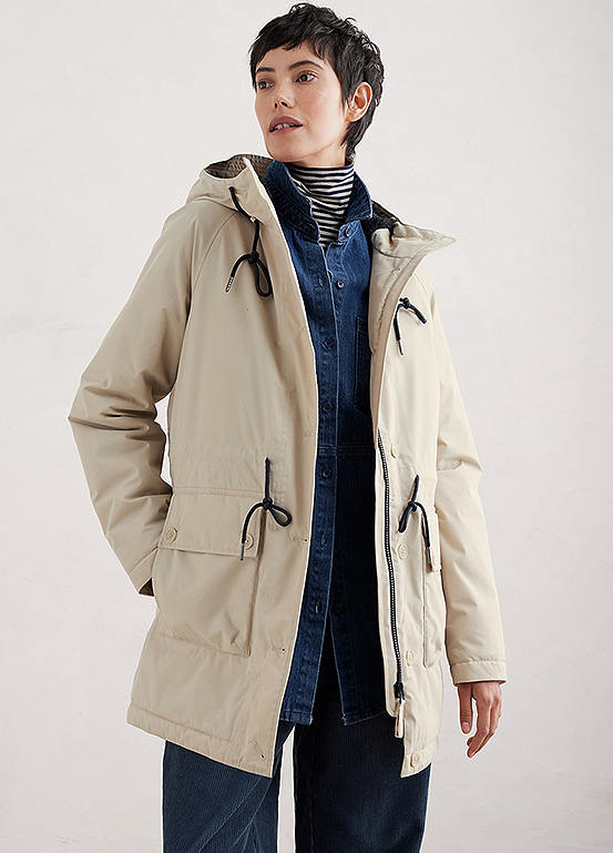 Seasalt Cornwall Natural Cliff Castle Waterproof Coat | Kaleidoscope