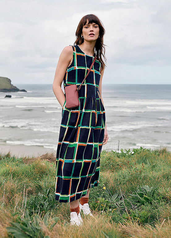 Seasalt Cornwall Navy Brouse Sleeveless Dress | Kaleidoscope