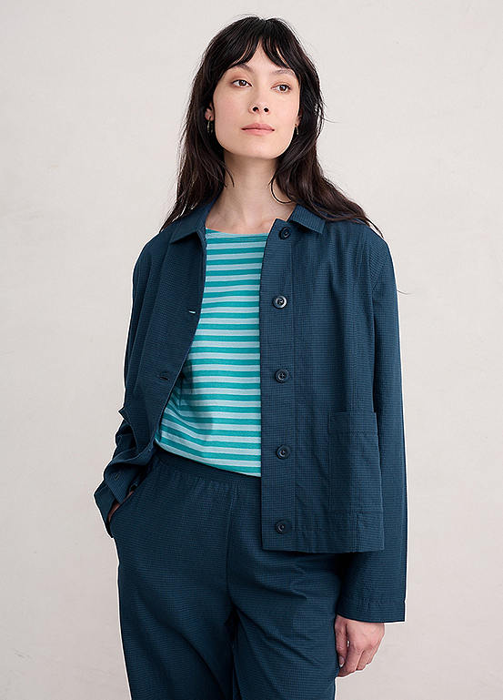 Seasalt Cornwall Navy Carnon Downs Jacket | Kaleidoscope