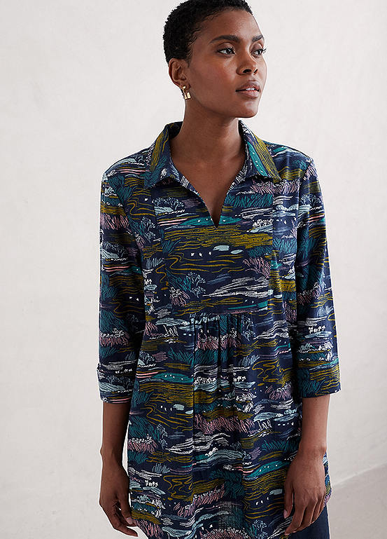 Seasalt Cornwall Navy Fal Water Printed Tunic | Kaleidoscope
