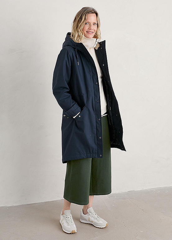 Seasalt Cornwall Navy Plant Hunter Waterproof Coat | Kaleidoscope