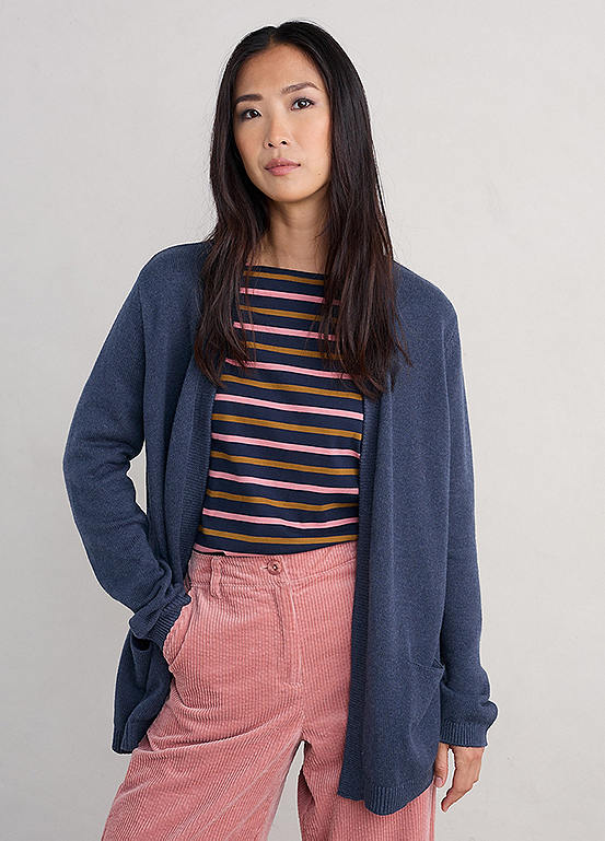 Seasalt Cornwall Navy Riverboat Long Cardigan | Kaleidoscope