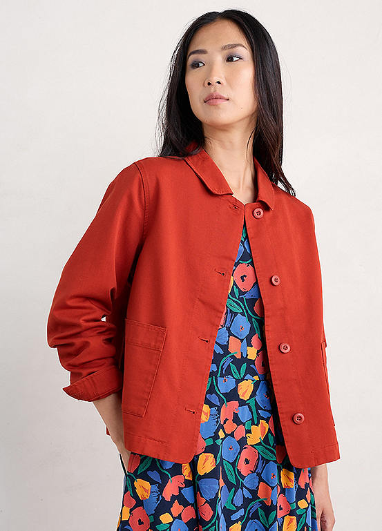 Seasalt Cornwall Orange Coombe Lane Cotton Jacket | Kaleidoscope