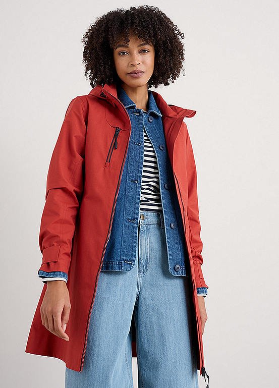 Seasalt Cornwall Orange Coverack Waterproof Coat | Kaleidoscope