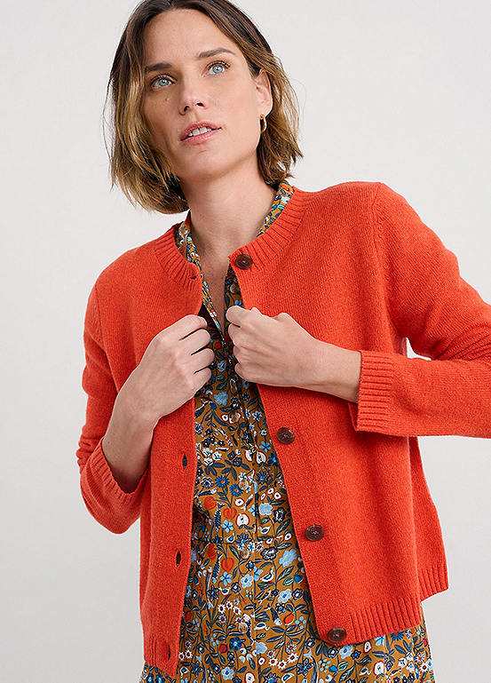 Seasalt Cornwall Orange Tern Tide Cardigan | Kaleidoscope