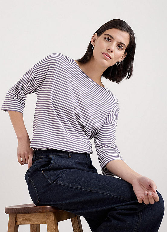 Seasalt Cornwall Purple Tremayne Quay Jersey Top | Kaleidoscope