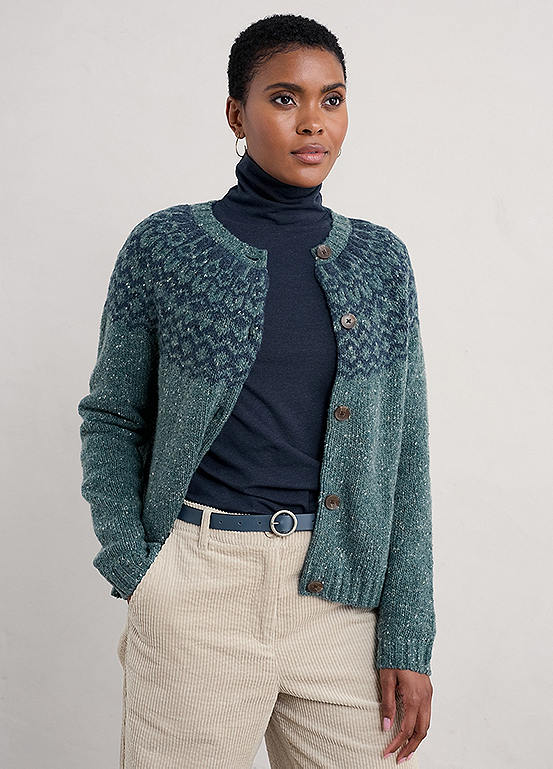 Seasalt Cornwall Teal Port Kinnis Cardigan | Kaleidoscope