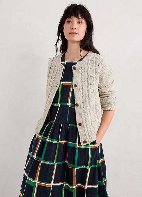 Seasalt Cornwall Tressa Merino Blend Cable Knit Cardigan | Kaleidoscope