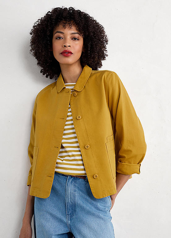 Seasalt Cornwall Yellow Coombe Lane Cotton Jacket | Kaleidoscope