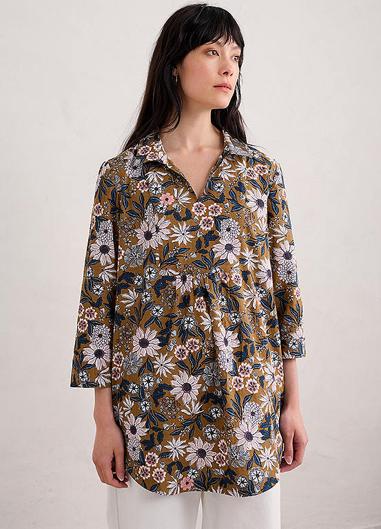 Seasalt Cornwall Yellow Fal Water Printed Tunic | Kaleidoscope