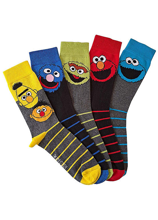 Sesame Street Mens 5Pk Sesame Street Socks | Kaleidoscope