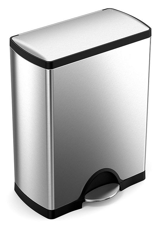 simplehuman 50L Brushed Stainless Steel Rectangular Pedal Bin ...