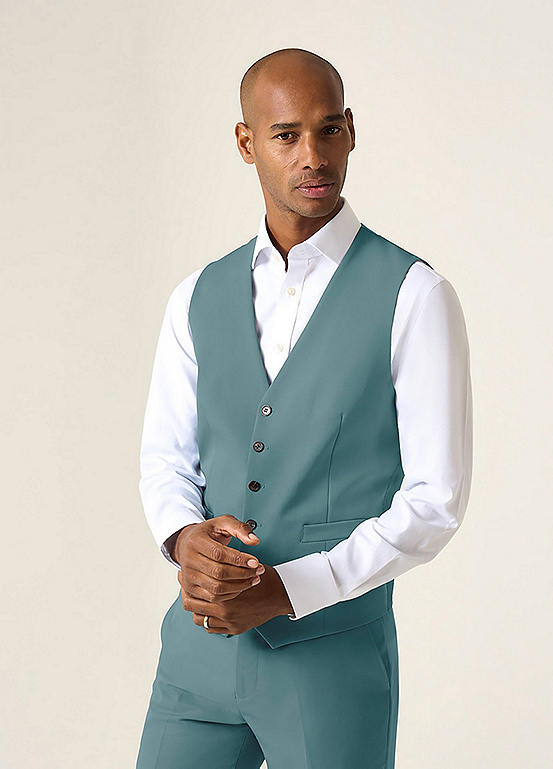 Skopes Beckett Mint Green Suit Waistcoat | Kaleidoscope